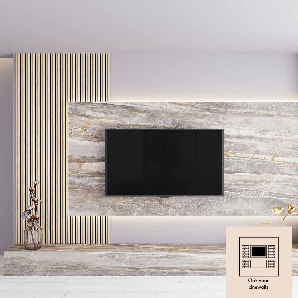 ISODECO Akoestische Panelen Hout Naturel Eiken met Zwart Vilt NIET ...