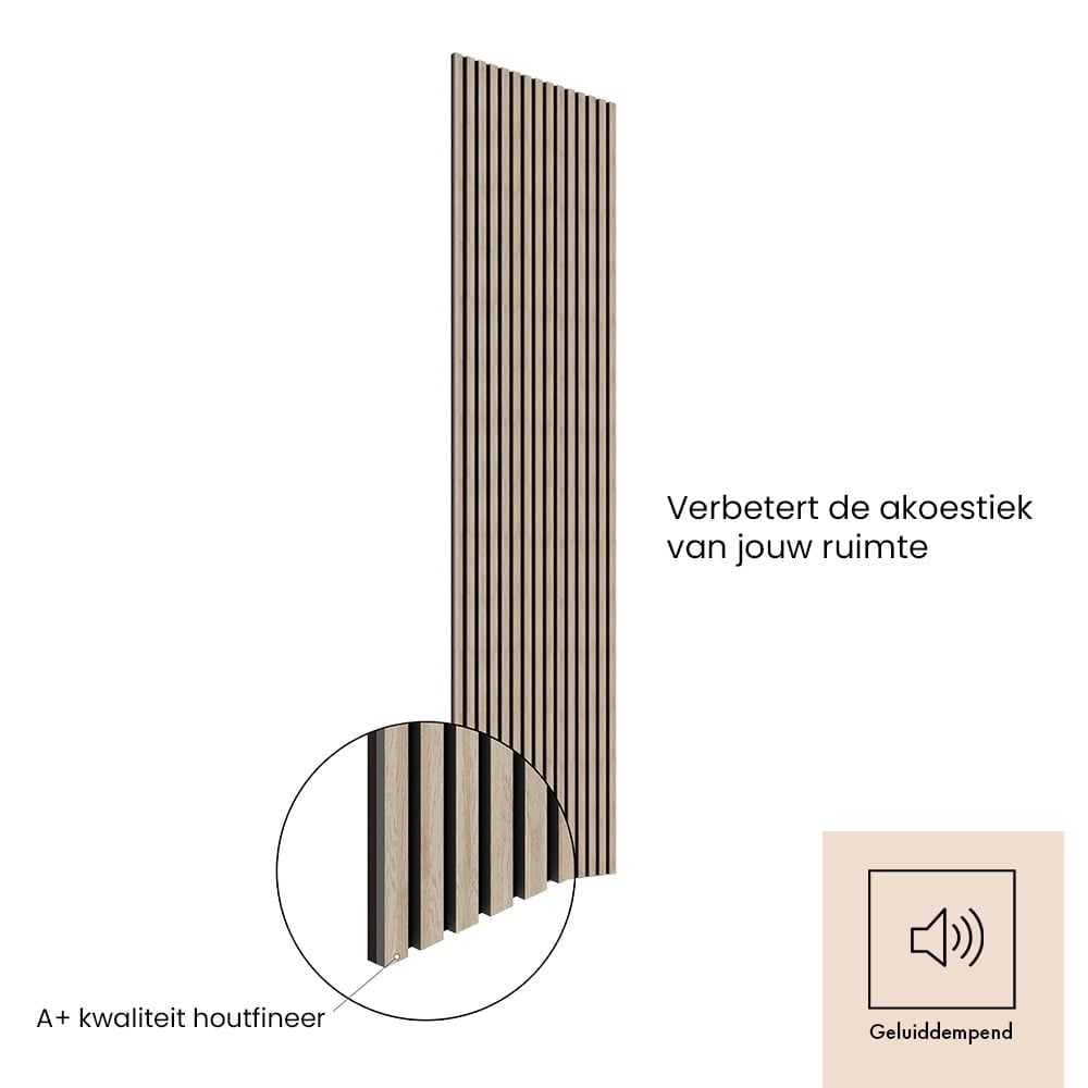 ISODECO Akoestische Panelen Hout Walnoot Bruin met Zwart Vilt